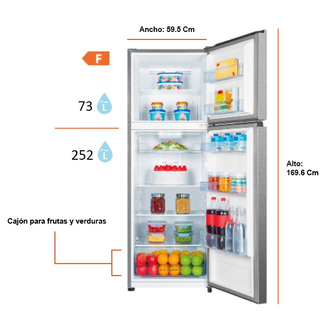 Hisense RT422N4ACF - Frigorífico 2 Portas No Frost 169.6 Cm Classe F ...