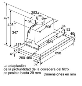 Bosch DFS097K51 - Campana Telescópica 90 cm Motor EcoSilence Acero Inox ...