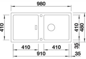 Blanco 525343 - Fregadero ADON XL 6 S 1 Cubeta + Escurridor Reversible ...