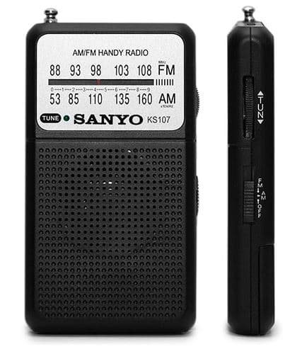 Sanyo KS107BLK - Rádio Portátil AM/FM de Bolso com Alto-Falante Preto ...