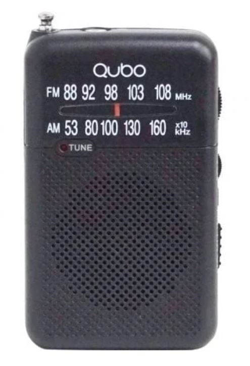 Qubo R-S1 - Rádio Portátil AM/FM com Funcionamento a Cabo ou Pilhas ...