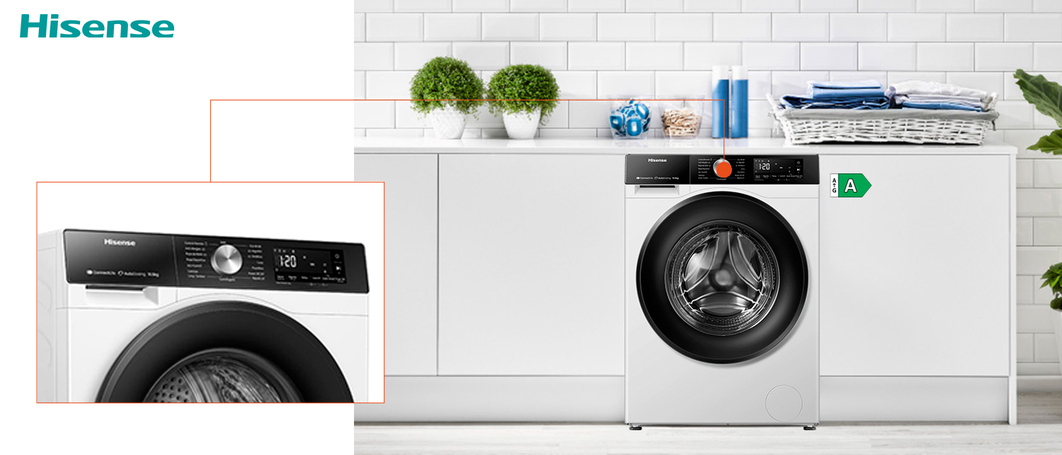 Hisense WF3S1045BW3 - Lavadora Carga Frontal 10.5 Kg 1400 Rpm WiFi Vapor Clase A Blanca ...