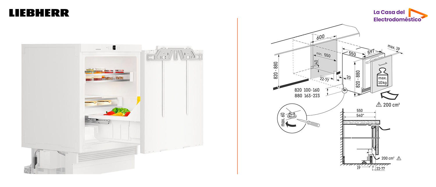 Liebherr UIKo 1550 Premium - Frigorífico Integrado Bajo Encimera 82 ...
