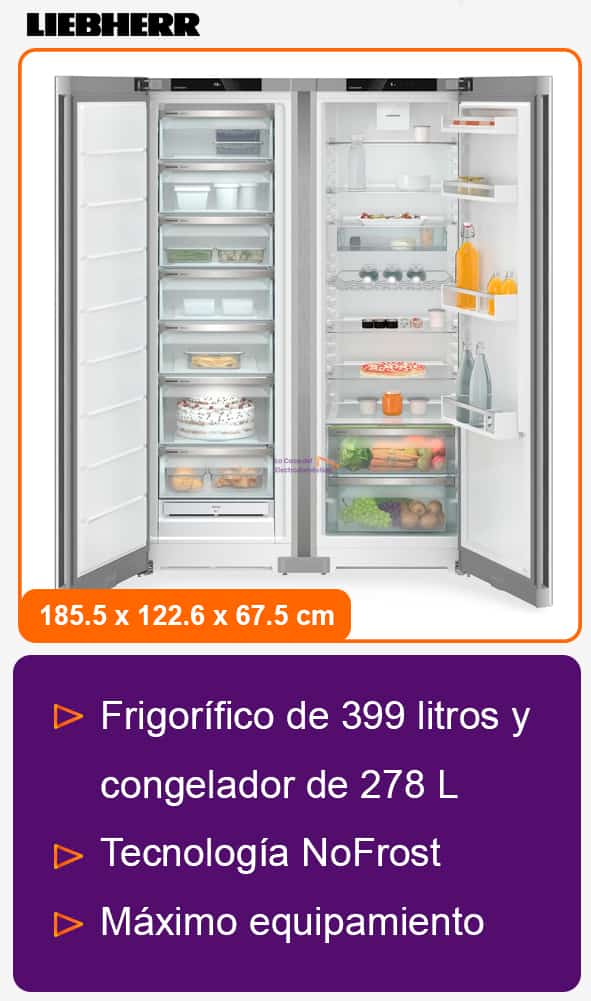 Liebherr XRFsf 5220 - Conjunto side by side inox 185.5 x 122.6 x 67.5 ...